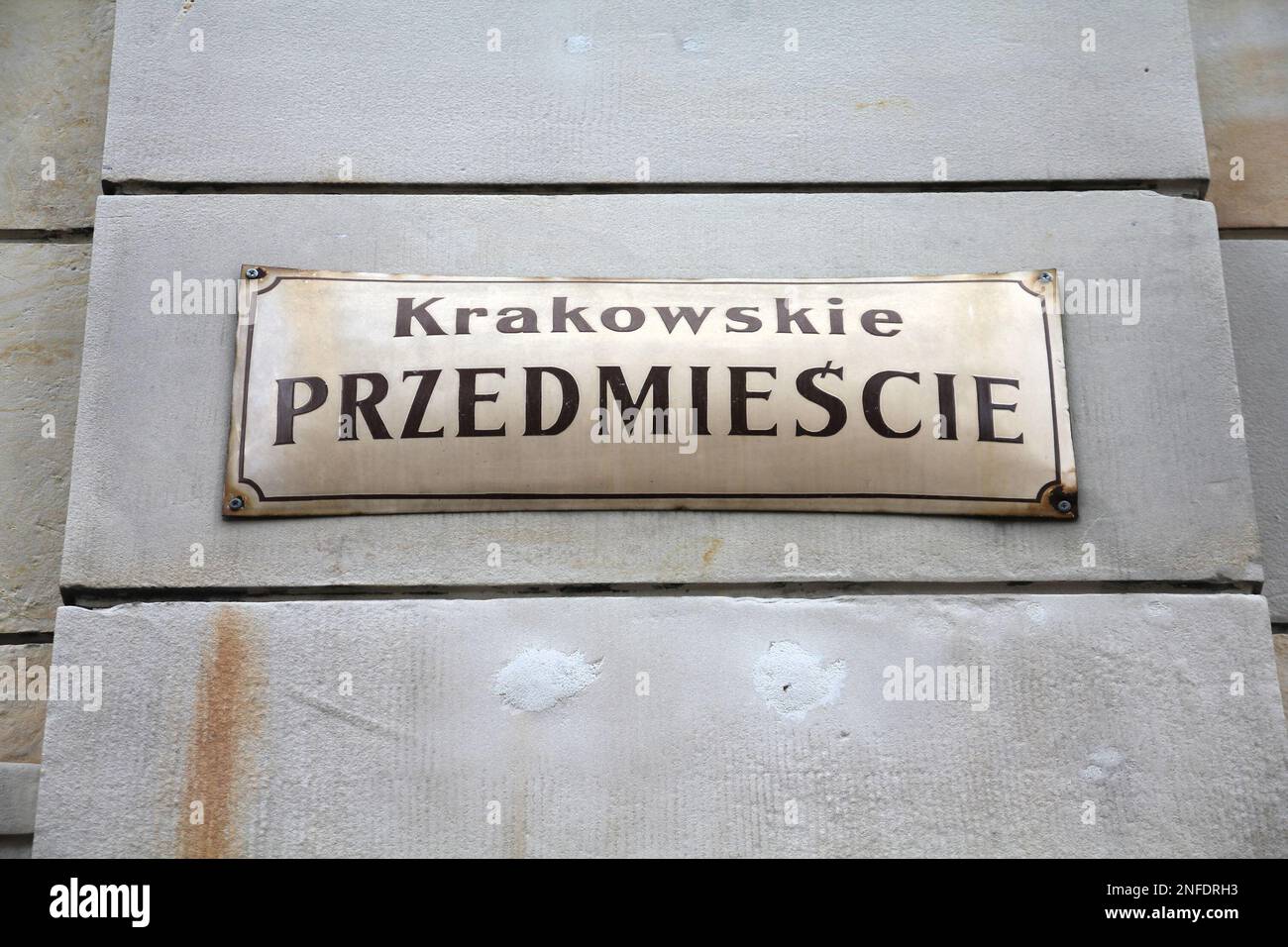 Street sign in the Old Town of Warsaw, Poland - famous Krakowskie ...