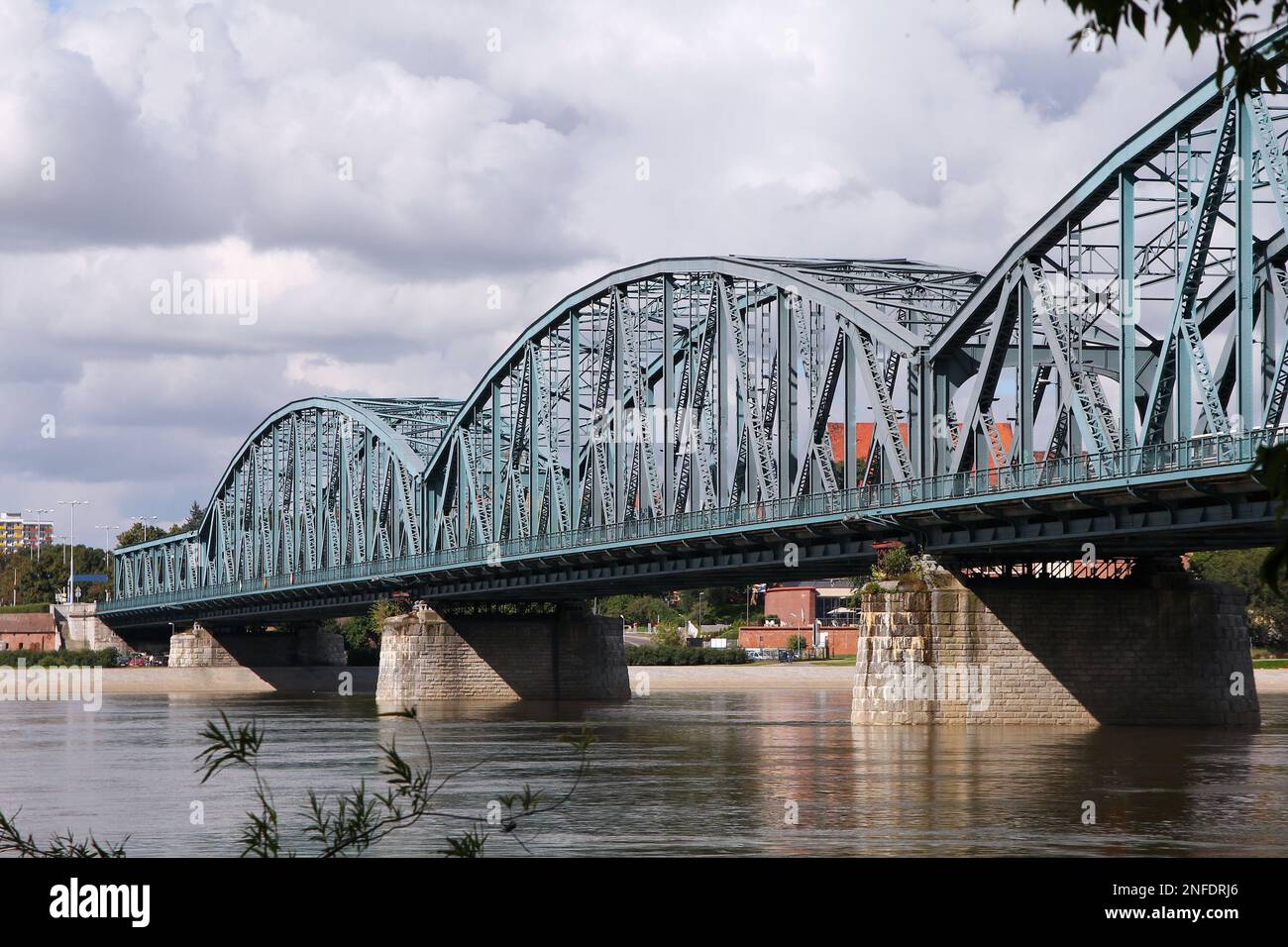 Truss steel bridge in Poland. Railway bridge of Ernest Malinowski over ...