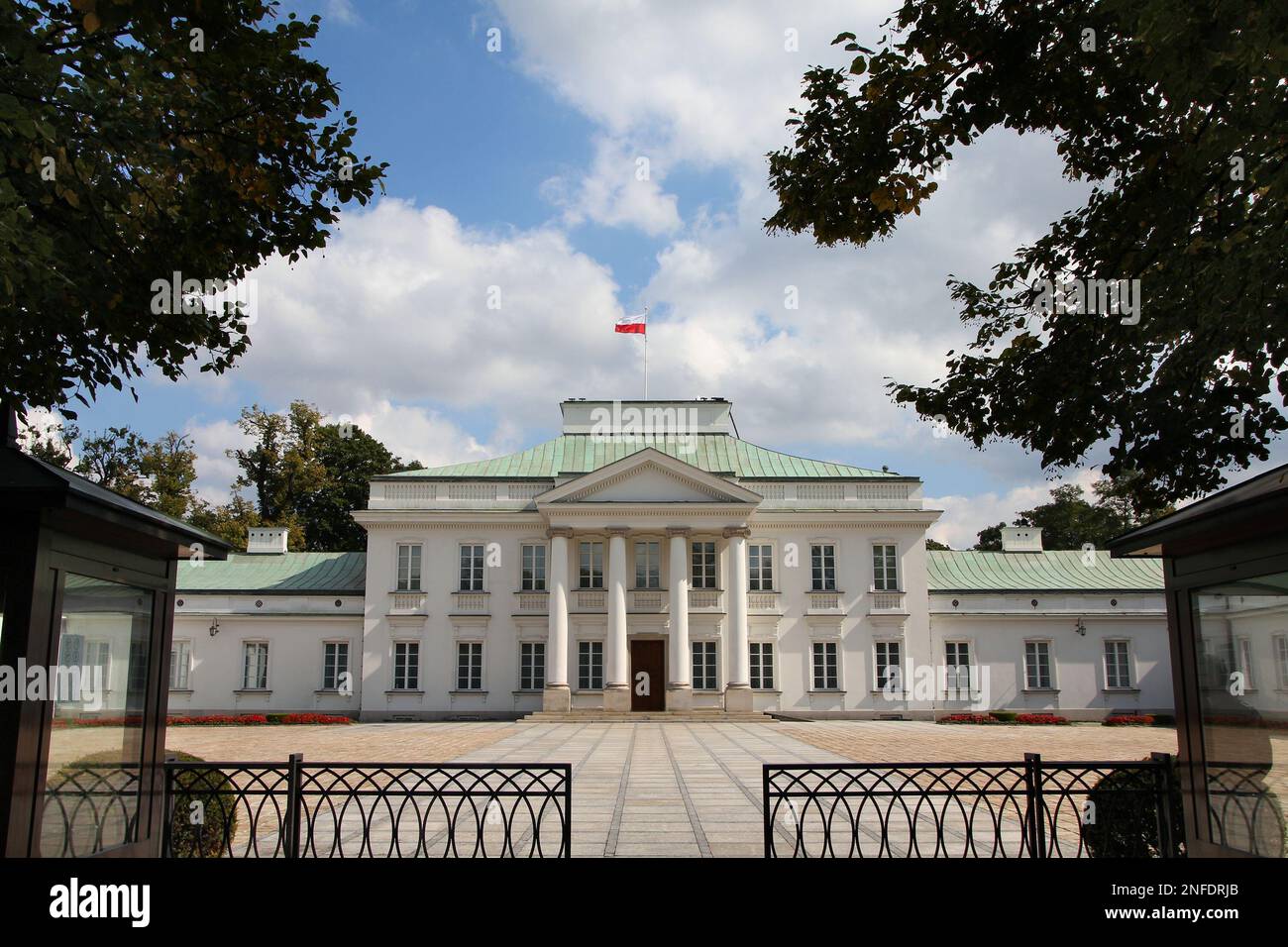 Warsaw city, Poland. Mokotow district. Belvedere palace (Belweder) used ...