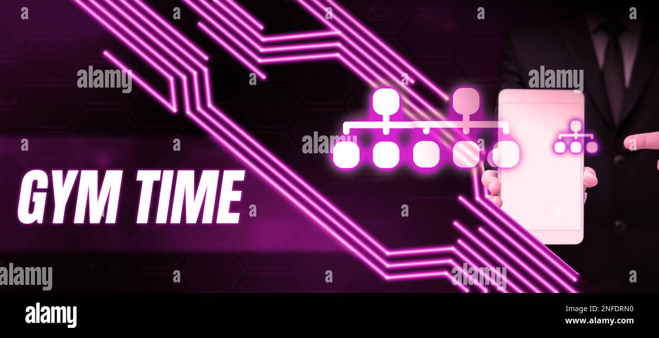 Hand writing sign Gym Time, Business idea a motivation to start working ...