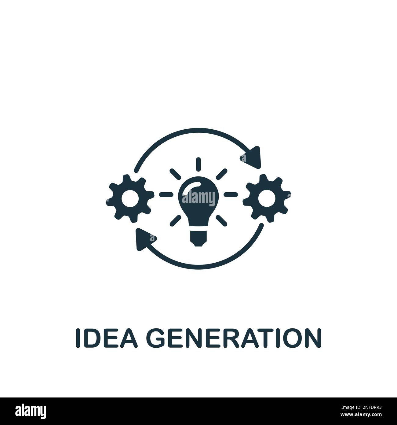 Idea generation icon. Monochrome simple sign from idea collection. Idea ...