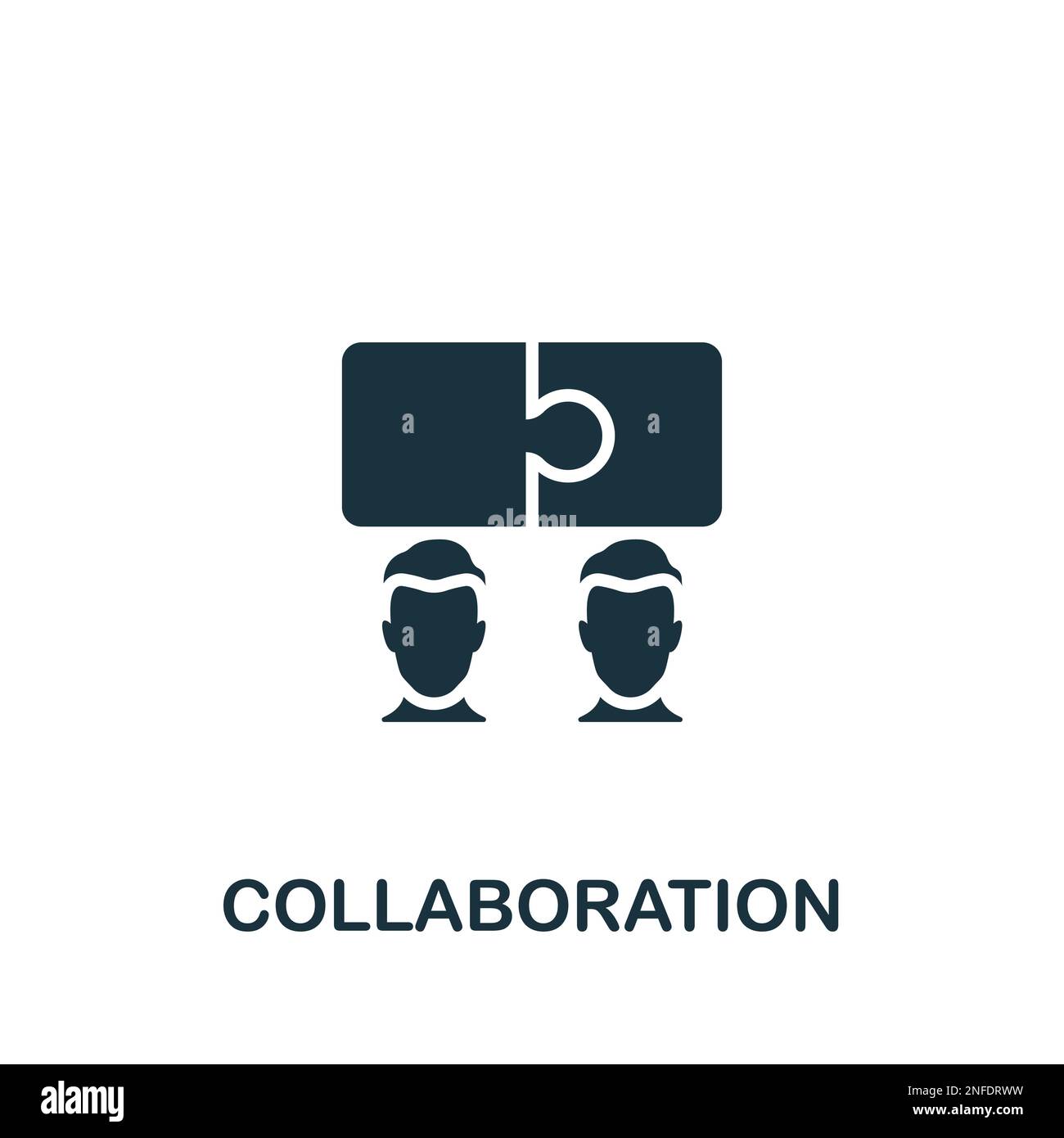 Collaboration icon. Monochrome simple sign from idea collection ...