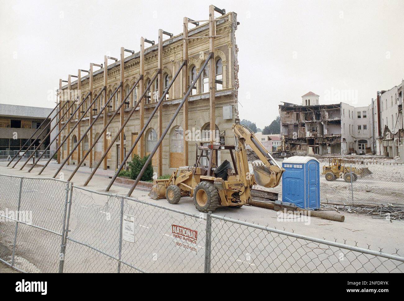 A segment of wall from the Old Santa Cruz County Bank building remains ...