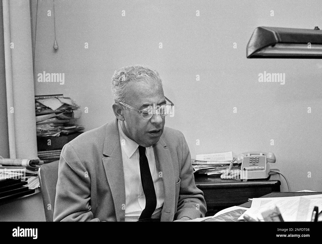 Saul David Alinsky, sociologist and civil rights activist shown in 1968 ...