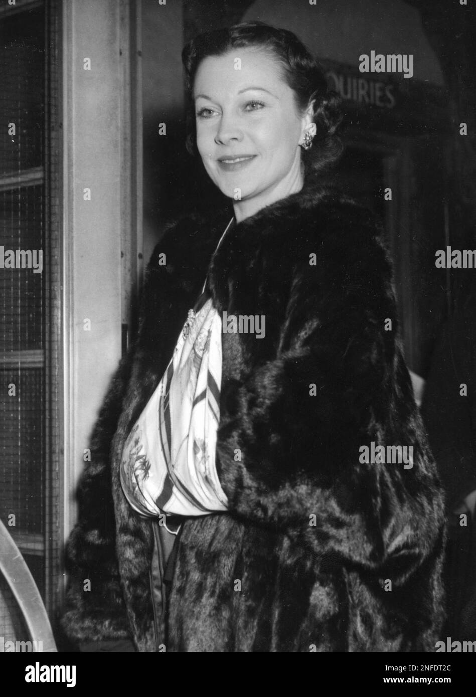 Indian born, British actress Vivien Leigh, leaves the University College Hospital in London ...
