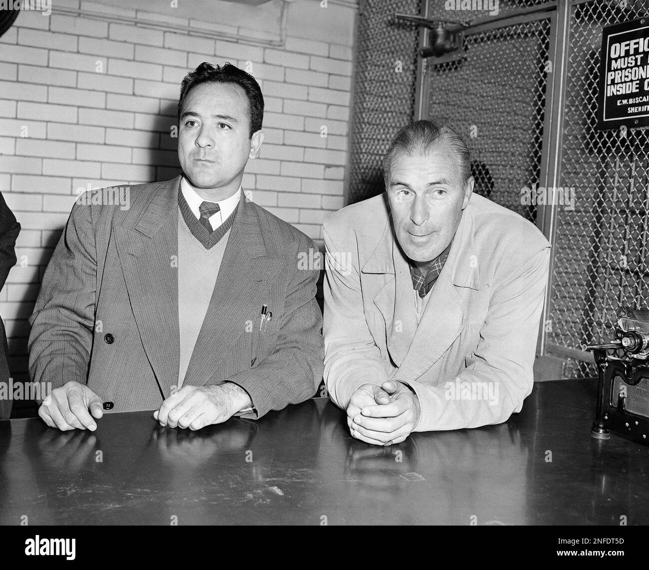William T. Tilden, 55, (right) former World Tennis Champion, arrives at ...