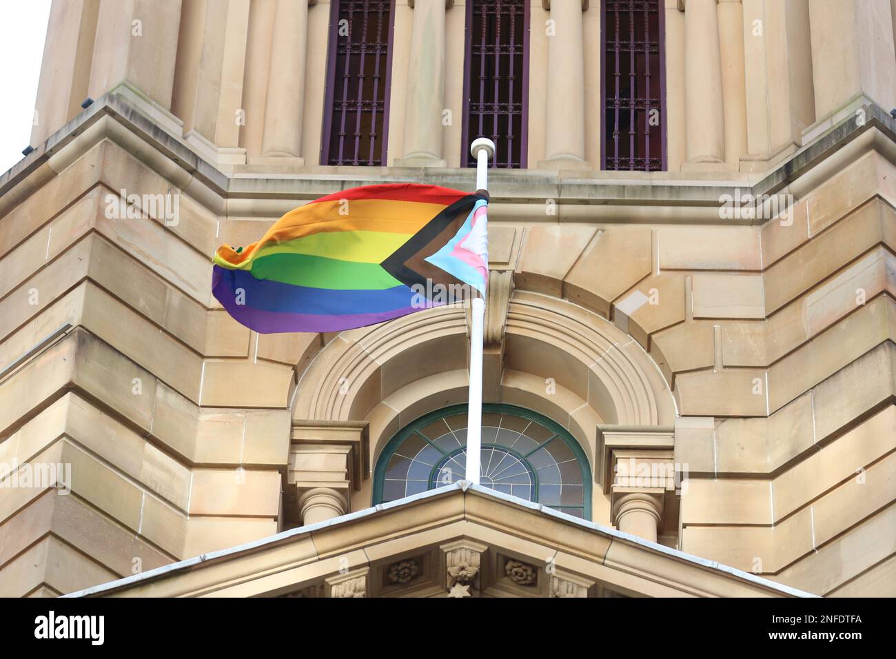 Sydney, Australia. 17th February 2023. The progress pride flag was ...
