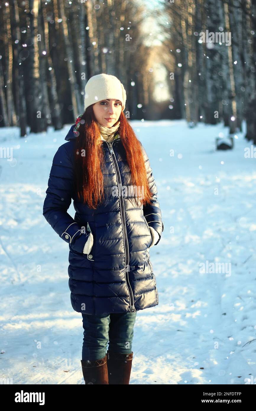 snow winter portrait female Stock Photo - Alamy