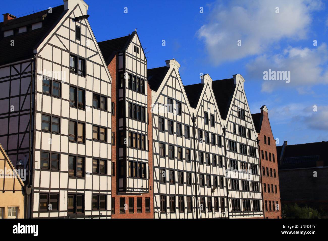 Poland - Gdansk city historic granaries. Old granary architecture in ...