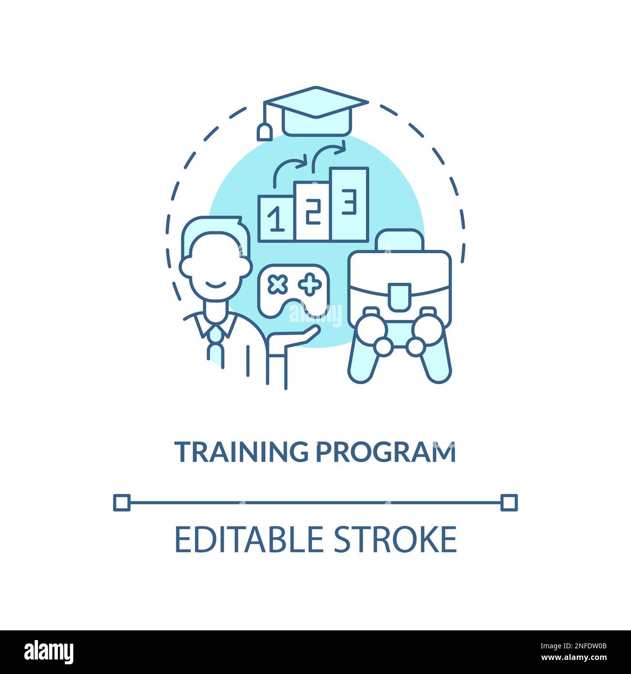 Training program turquoise concept icon Stock Vector Image & Art - Alamy