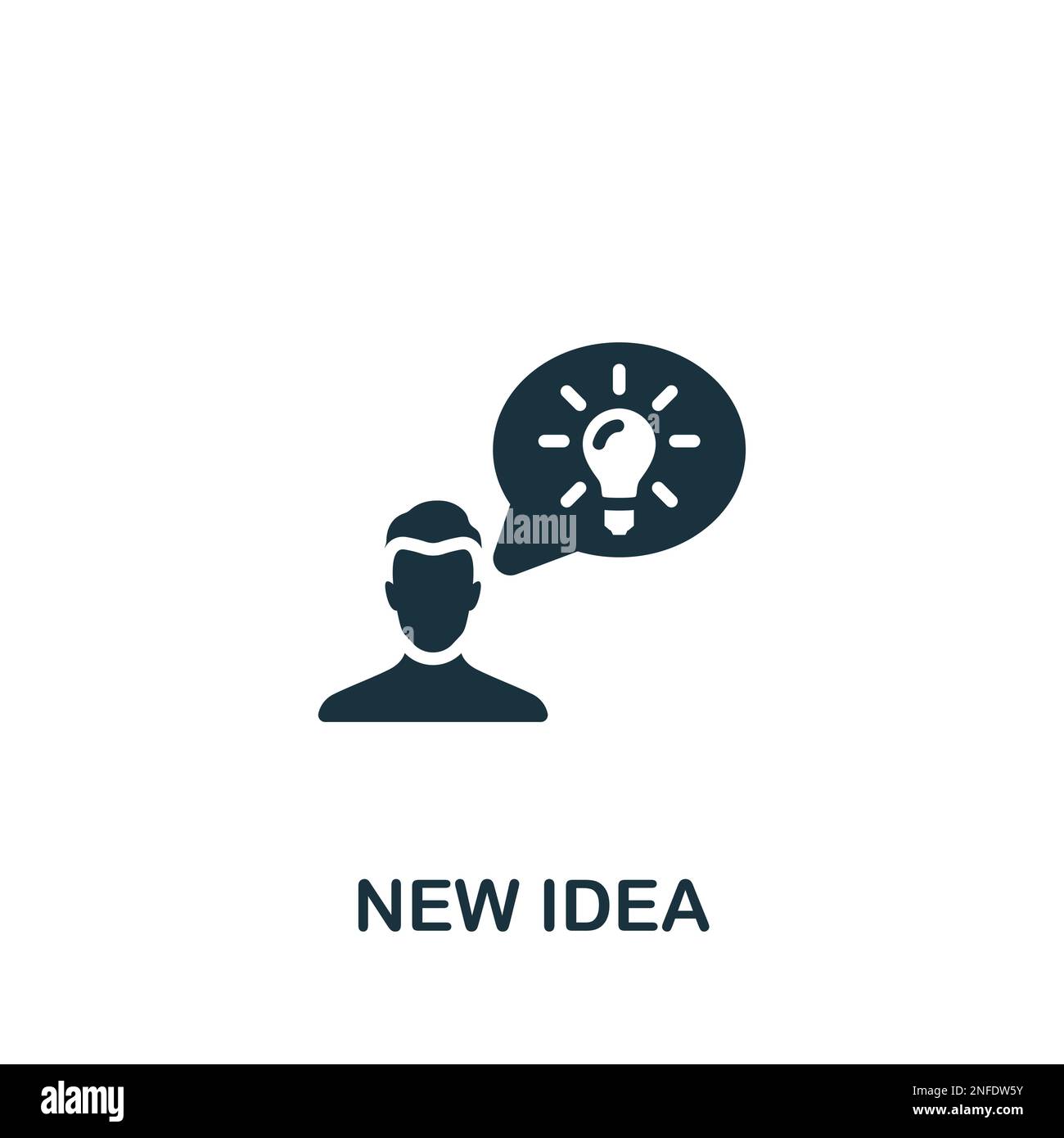 New idea icon. Monochrome simple sign from idea collection. New idea ...