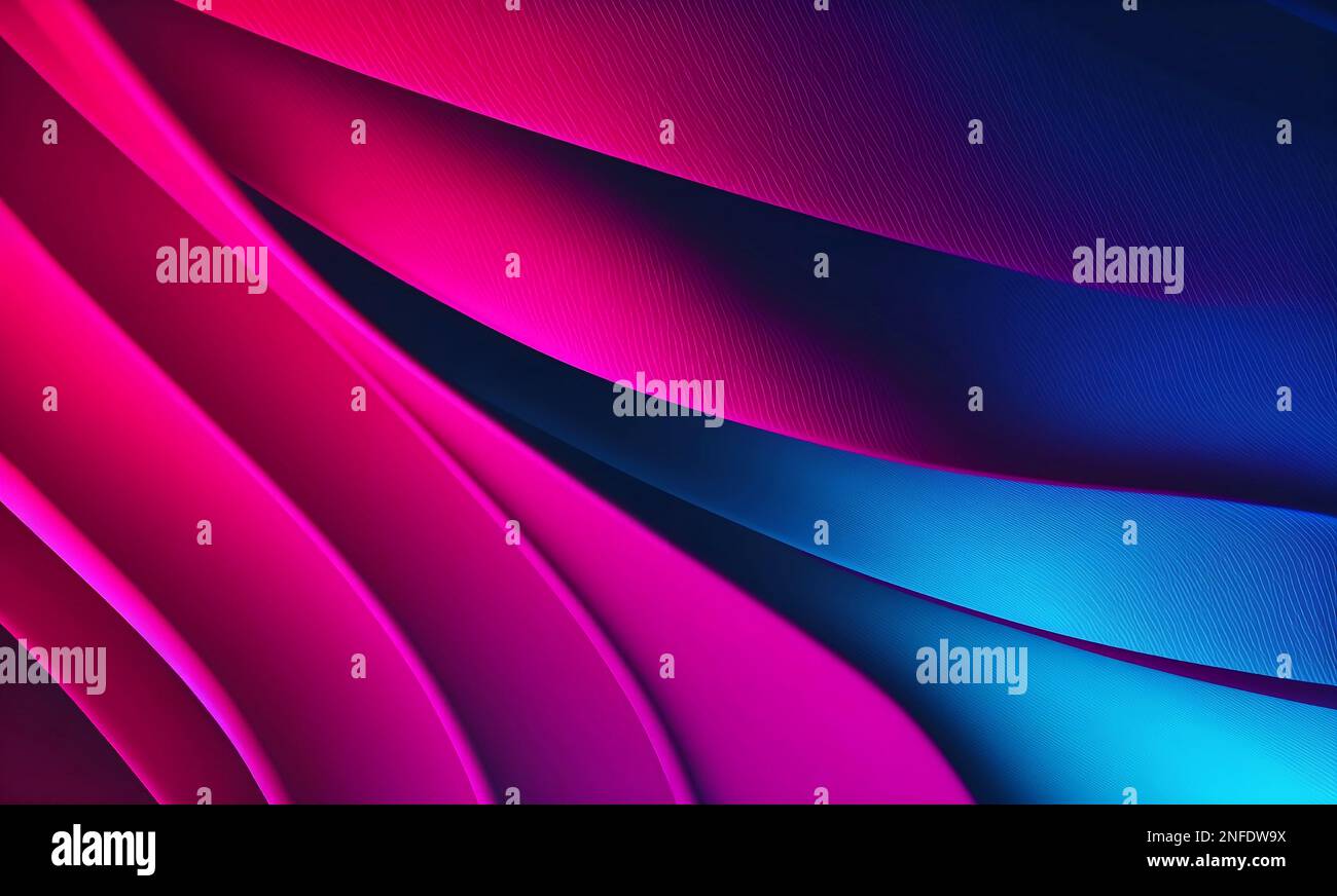Abstract blue and magenta background, wallpaper of waves, veils texture ...