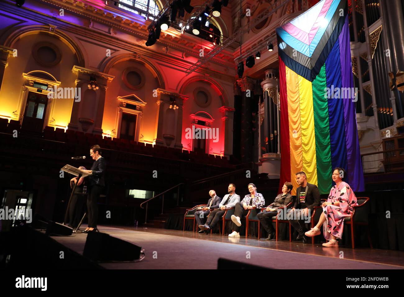Sydney, Australia. 17th February 2023. The progress pride flag was ...