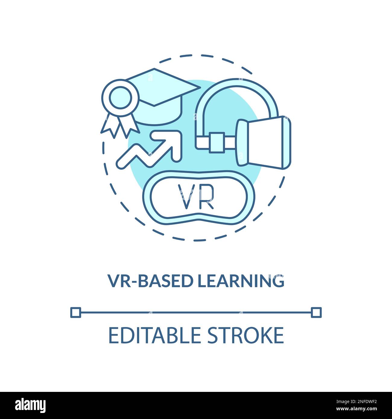 VR based learning turquoise concept icon Stock Vector Image & Art - Alamy