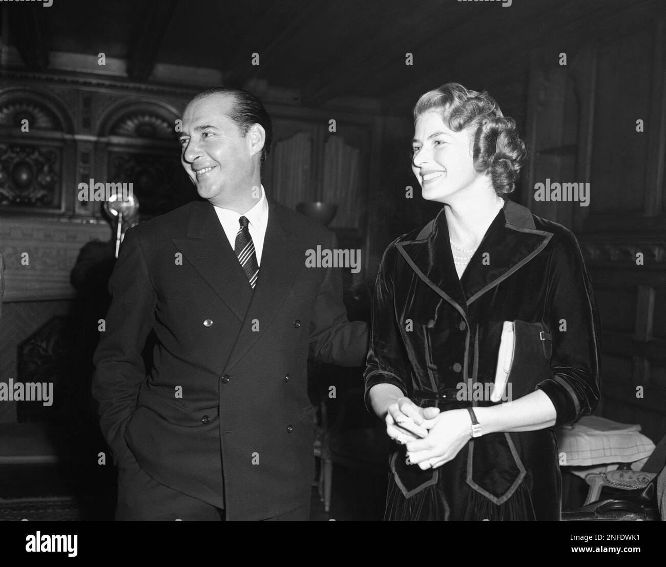 Italian film director Roberto Rossellini and his wife, actress Ingrid ...