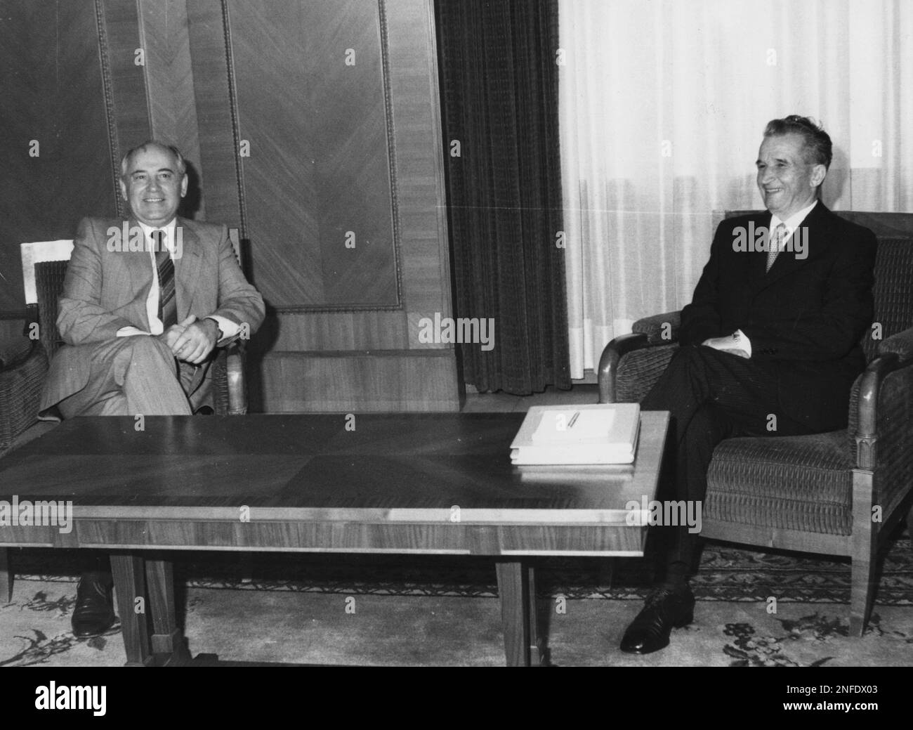 Romania's President Nicolae Ceausescu, right, and Soviet Union's ...