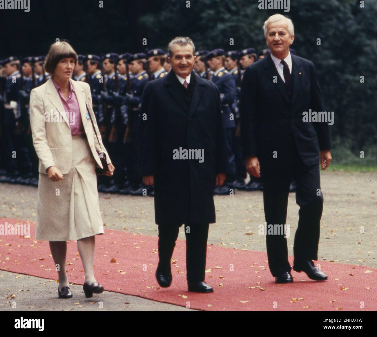 West German President Richard von Weizsaecker, Romania's President ...