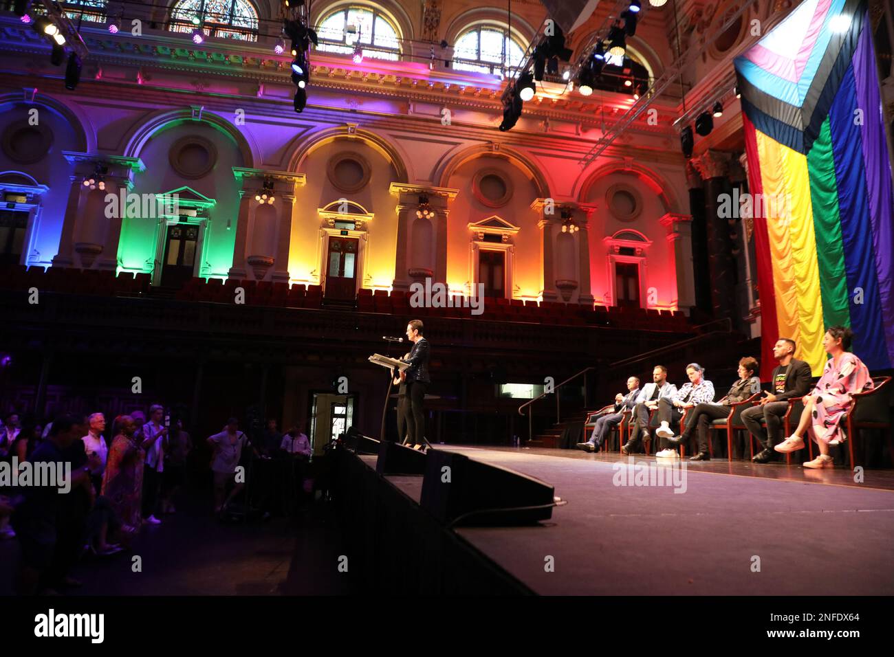 Sydney, Australia. 17th February 2023. The progress pride flag was ...