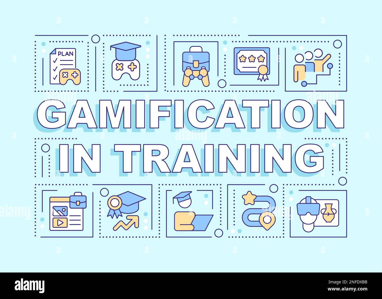 Gamification in training word concepts turquoise banner Stock Vector Image & Art - Alamy