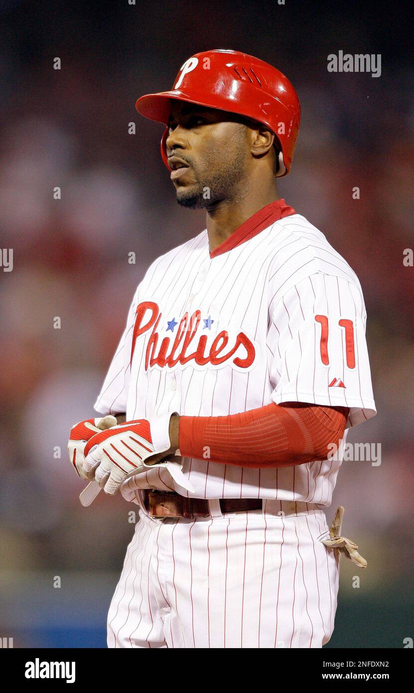 Philadelphia Phillies' Jimmy Rollins on first base during a game ...