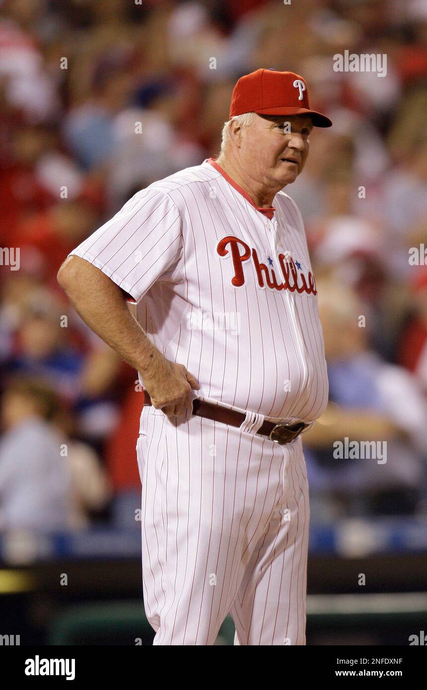 Philadelphia Phillies manager Charlie Manuel before Game 1 of the ...