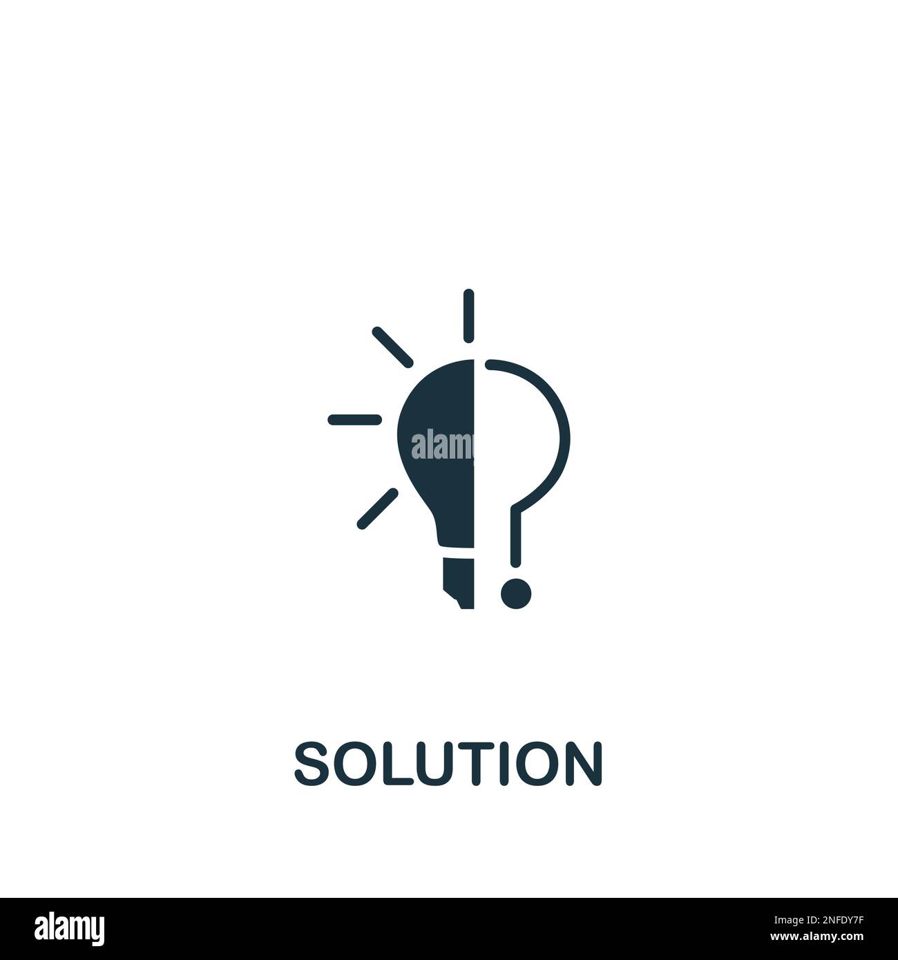 Solution icon. Monochrome simple sign from idea collection. Solution ...