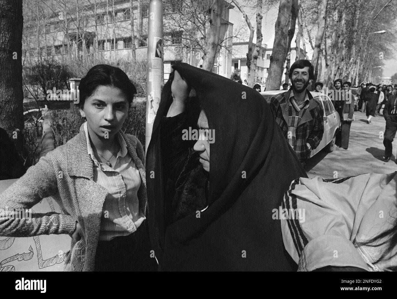 Iranian women in religious and western style dress demonstrate for ...