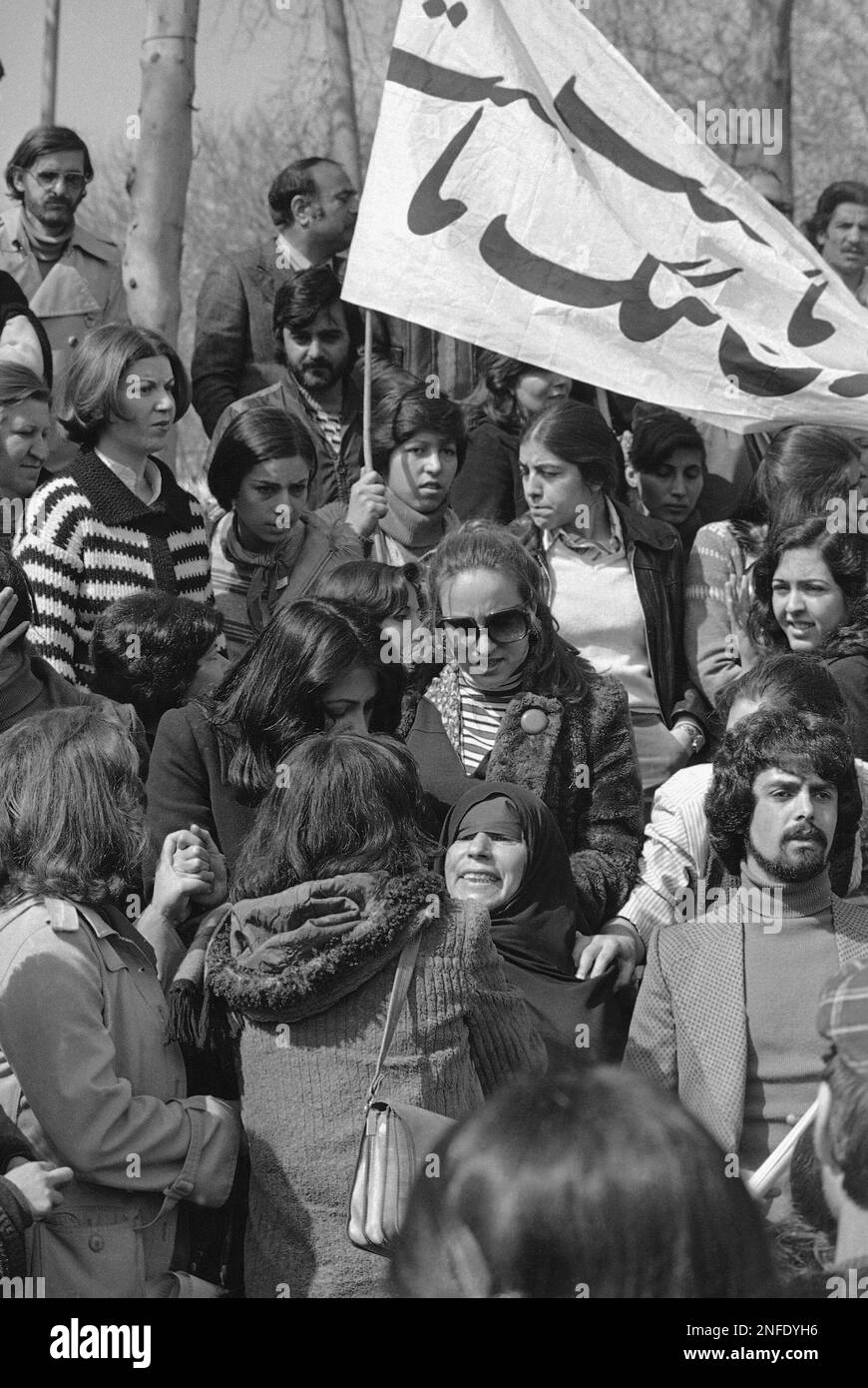 Iranian women demonstrate for equal rights in Tehran, March 12, 1979 ...