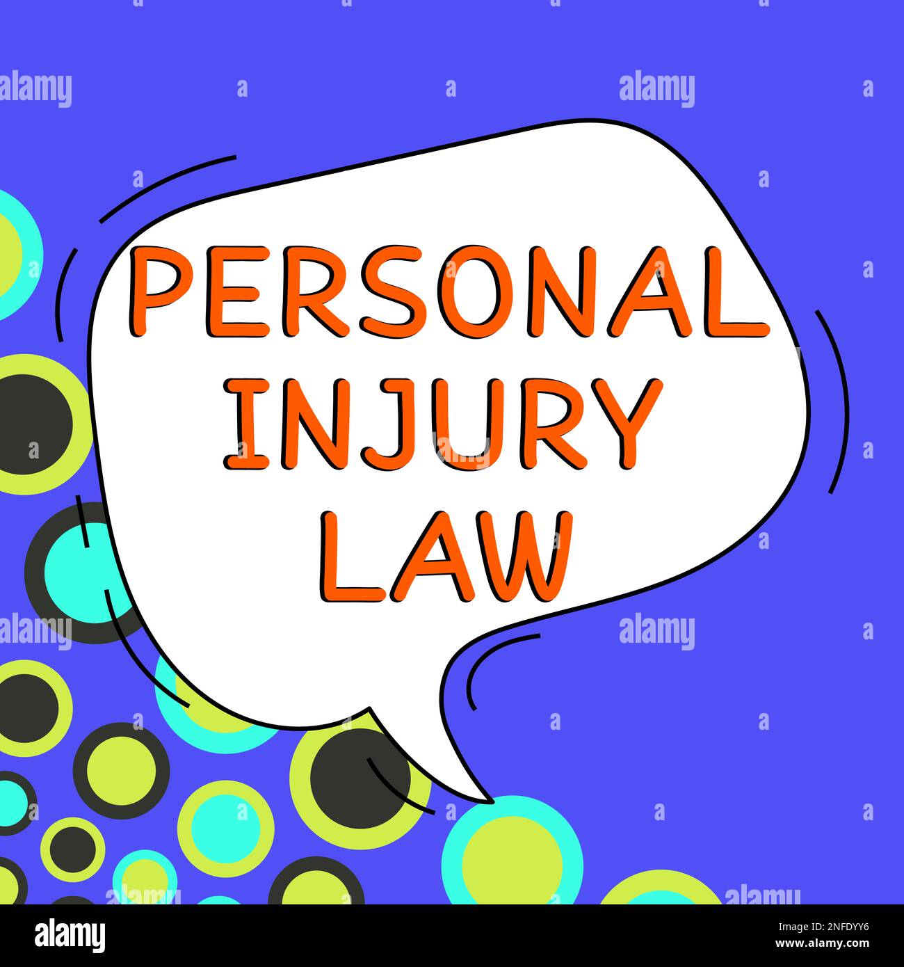 Sign displaying Personal Injury Law, Word Written on being hurt or ...