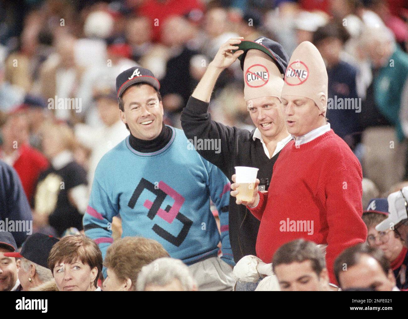 Anti Toronto Blue Jays pitcher David Cone fans show off their "Cone ...