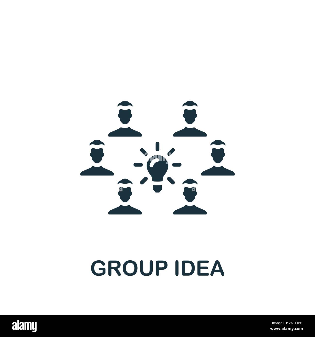 Group idea icon. Monochrome simple sign from idea collection. Group ...