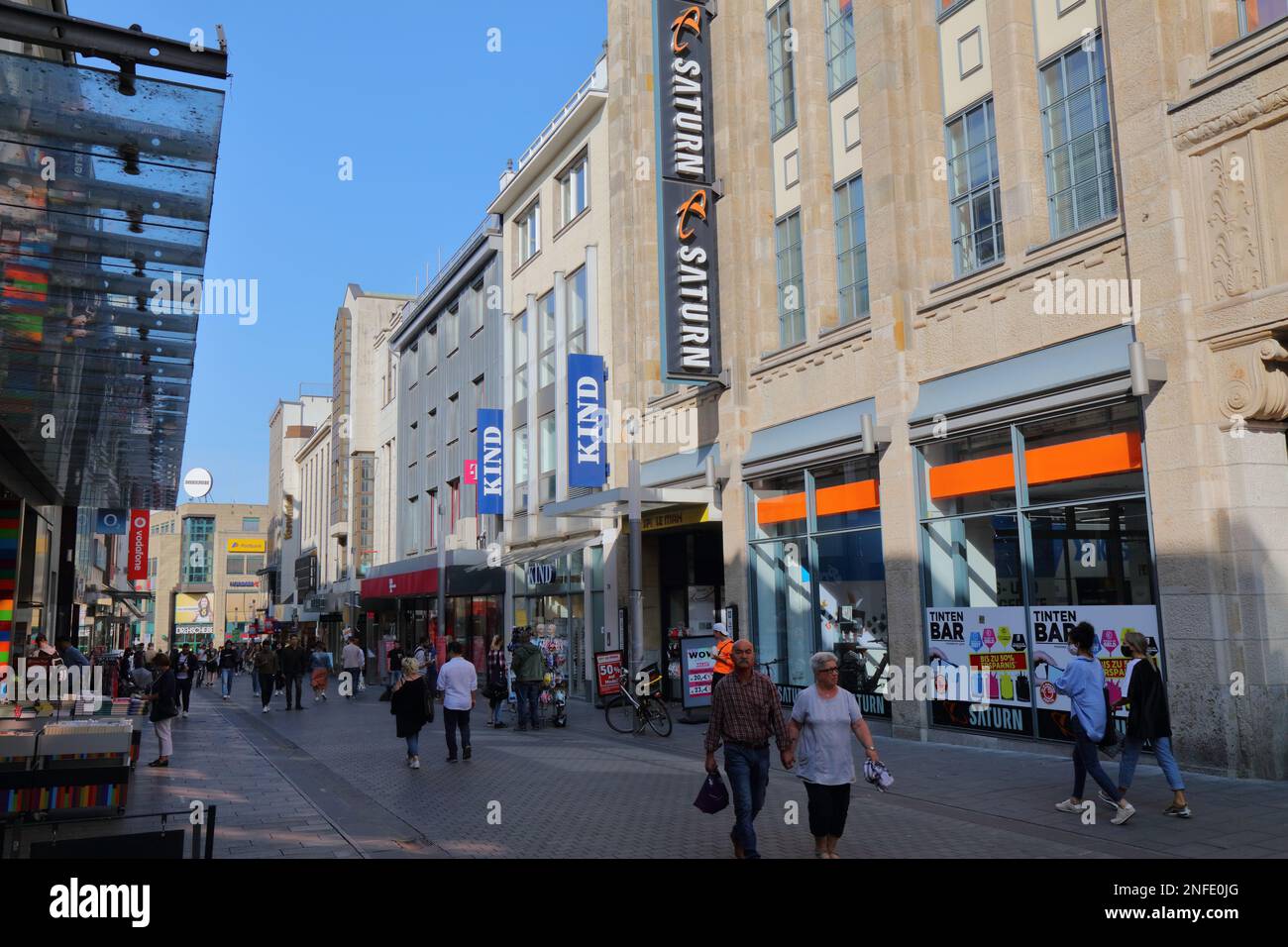 BOCHUM, GERMANY - SEPTEMBER 17, 2020: People visit downtown Bochum ...