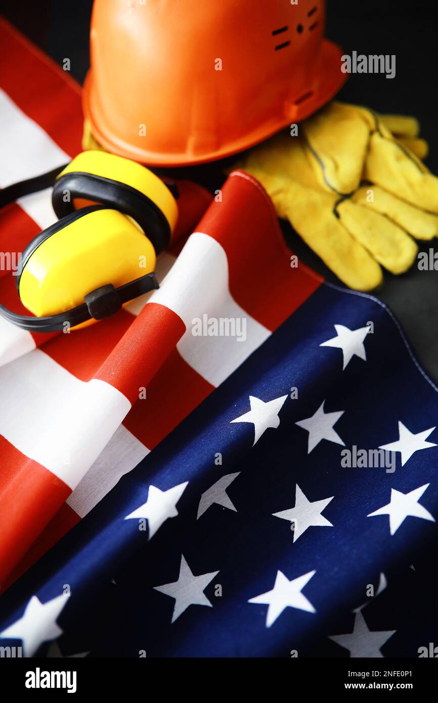 Flapping flag USA with wave. American flag for Memorial Day or 4th of ...