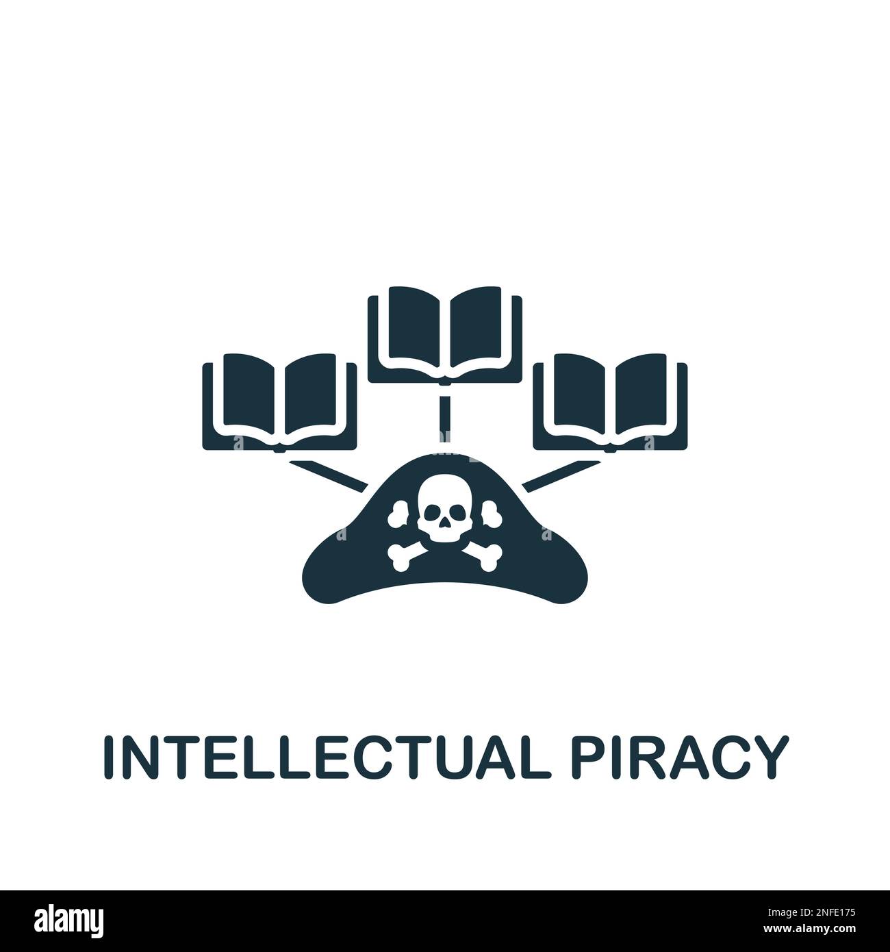 Intellectual piracy icon. Monochrome simple sign from intellectual property collection ...