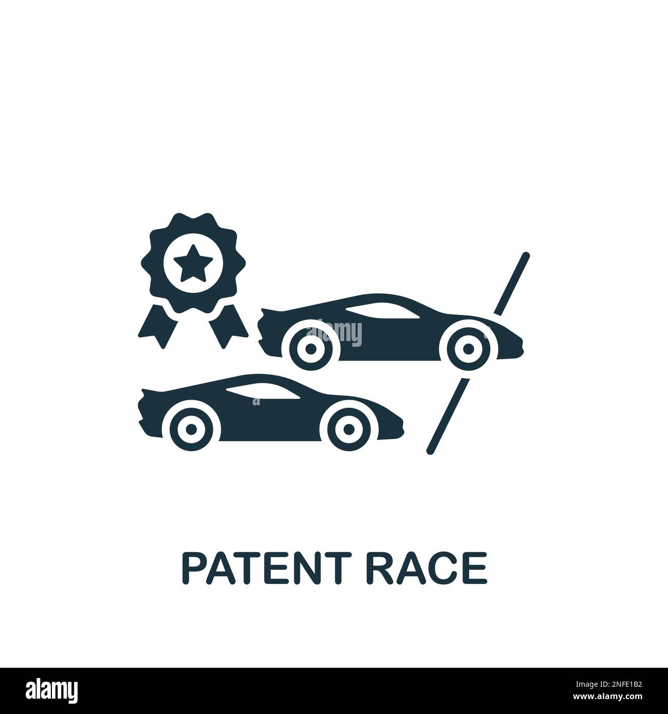Patent Race Icon Monochrome Simple Sign From Intellectual Property