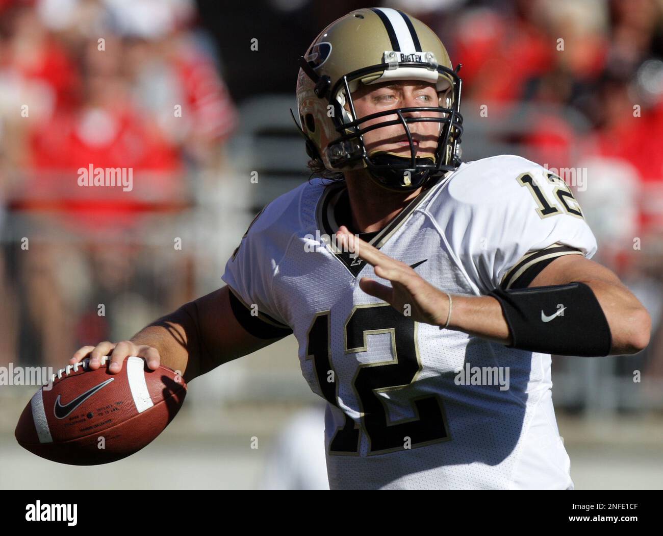 Purdue's Curtis Painter drops back to pass against Ohio State during an ...