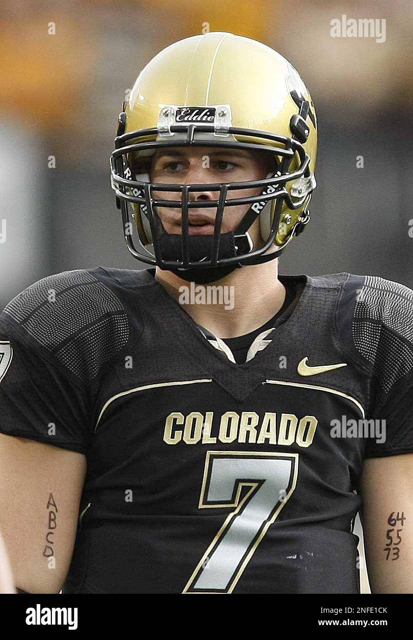 Colorado quarterback Cody Hawkins (7) on the field during a Big-12 ...