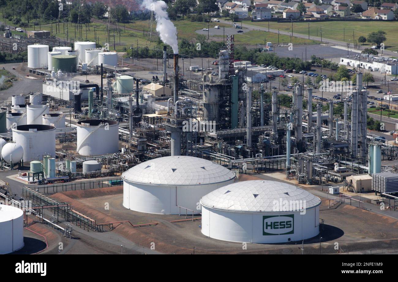 A Hess Corp. oil refinery is shown in this aerial photo of Sept. 8 ...