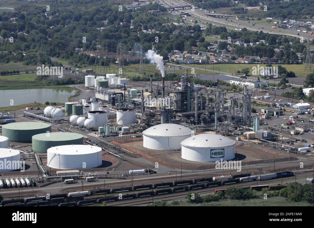 A Hess Corp. oil refinery is shown in this aerial photo of Sept. 8 ...