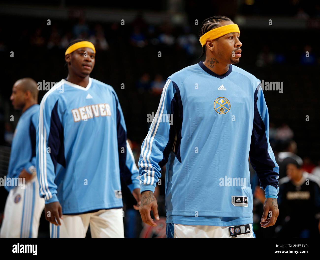 Denver Nuggets guards Allen Iverson, front, and William "Smush" Parker ...