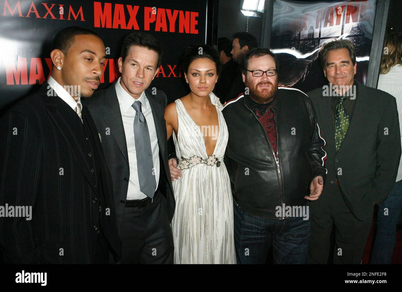 The cast of "Max Payne" Chirs 'Ludacris' Bridges, Mark Wahlberg, Mila ...