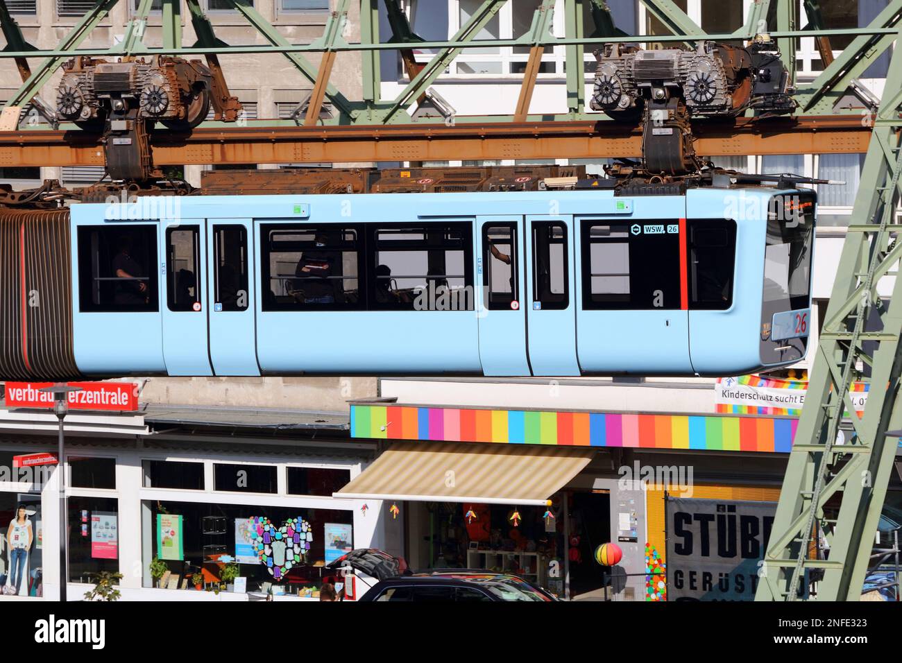 WUPPERTAL, GERMANY - SEPTEMBER 19, 2020: Wuppertaler Schwebebahn ...