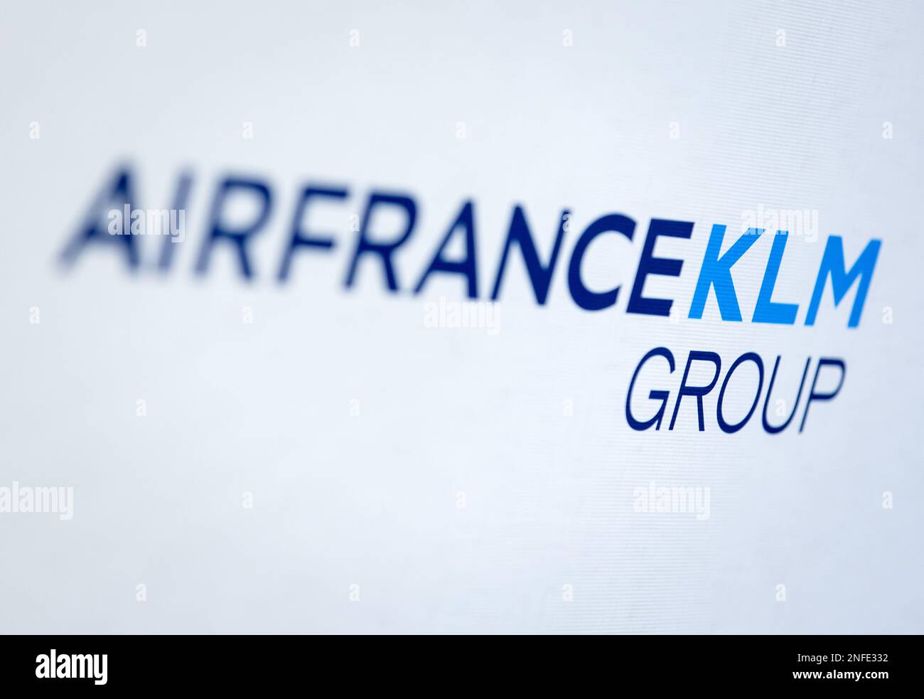 PARIS - The logo of the Air France-KLM group during the explanation of ...
