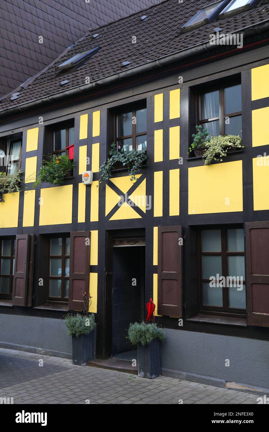 Recklinghausen traditional German architecture. Half timbered house ...