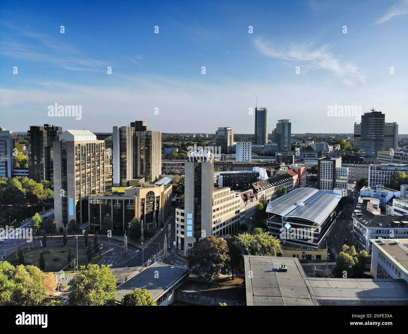 Essen city in Ruhr region, Germany. Aerial city view of downtown Essen ...