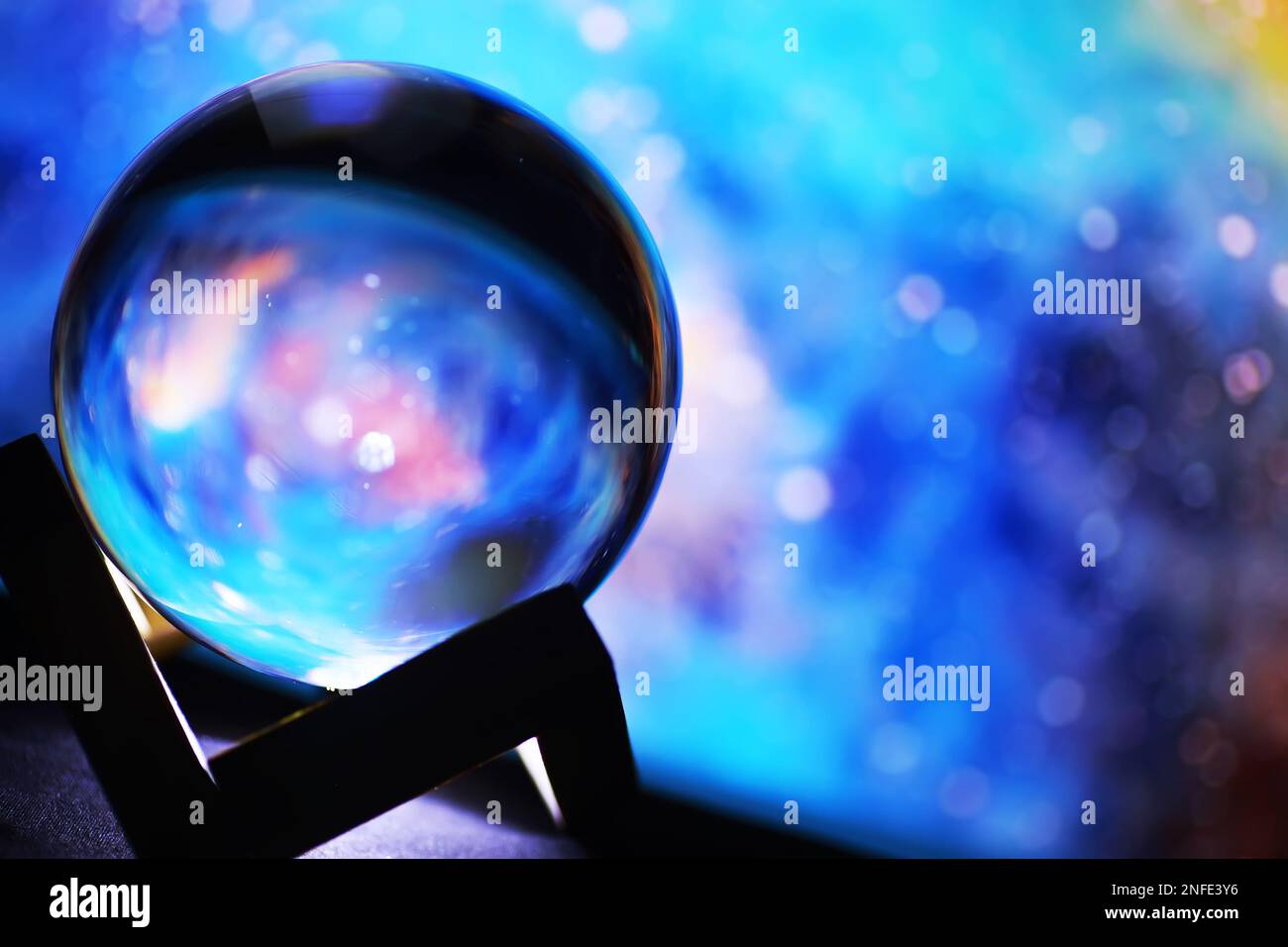 Milky way in magic sphere,Fortune teller,mind power concept. magic ball ...