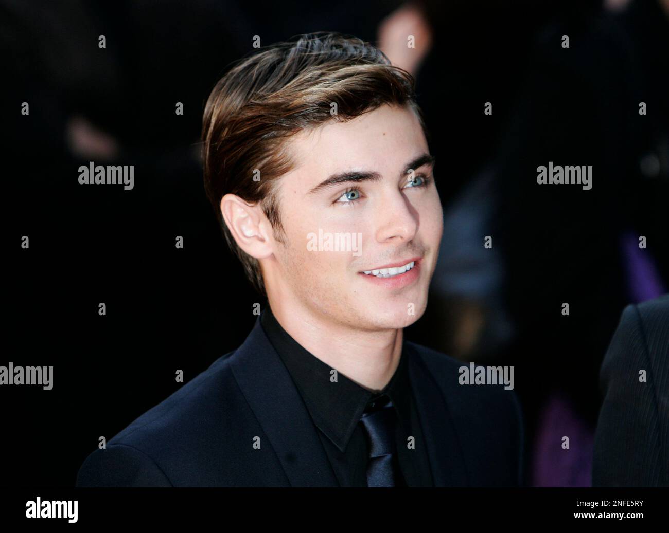 US actor Zac Efron poses for the photographers as he arrives for the UK ...