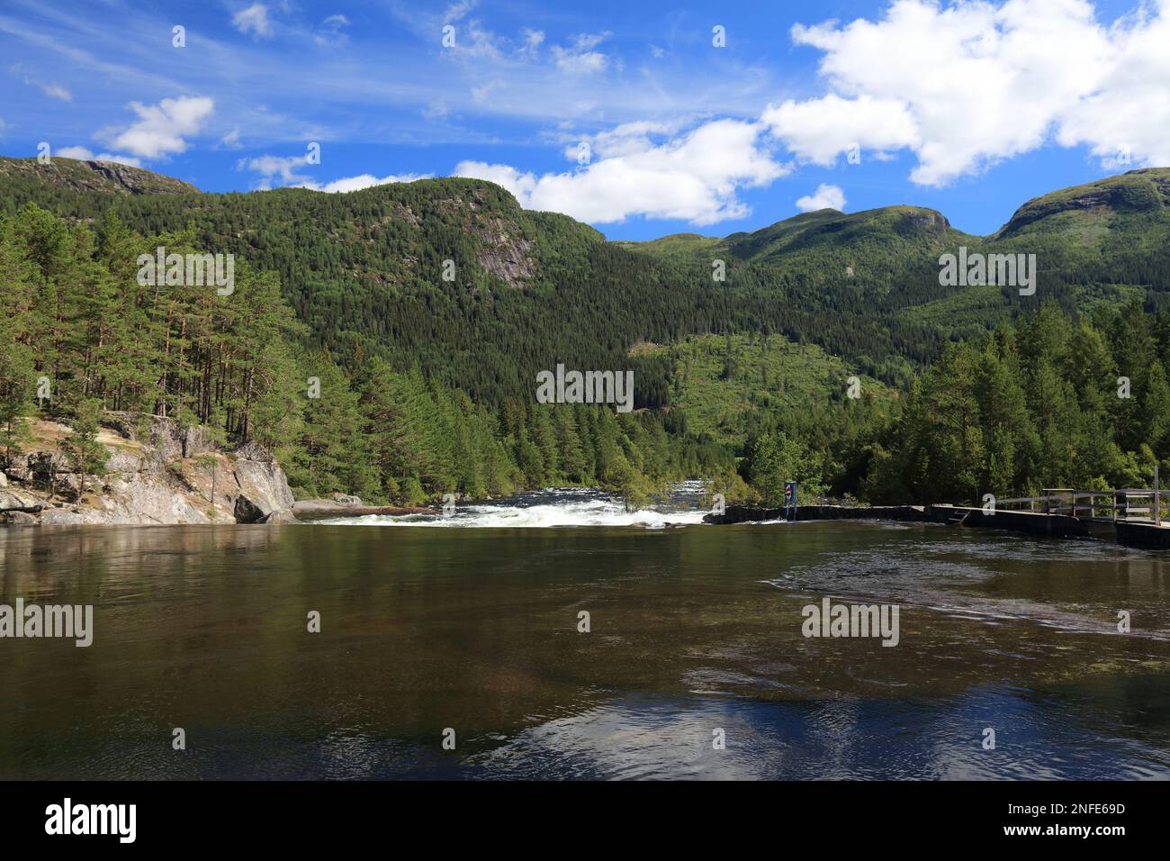 River Otra in Norway. Bykle municipality, Norway. Agder region of ...