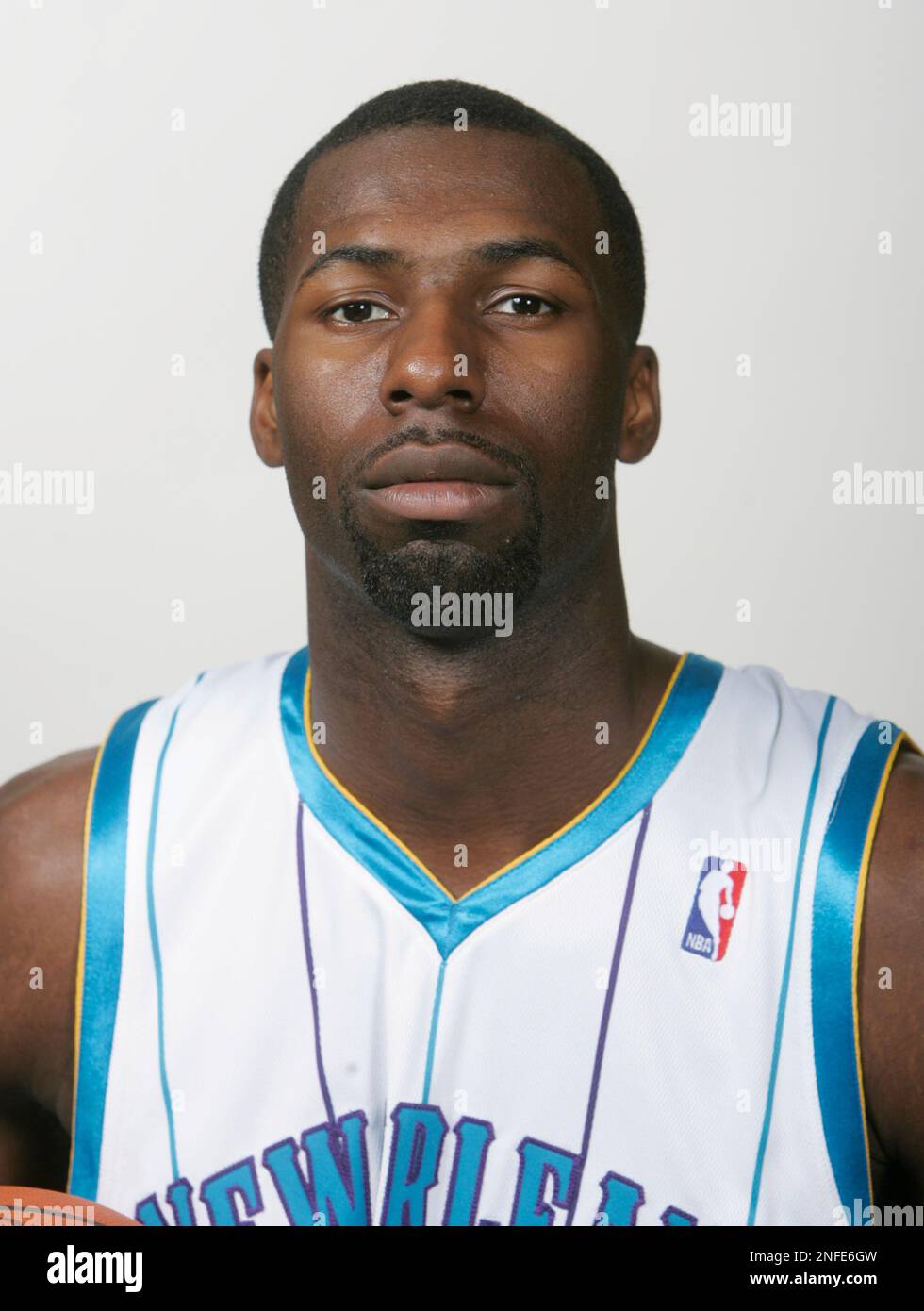 New Orleans Hornets' Julian Wright poses for a photograph at media day ...