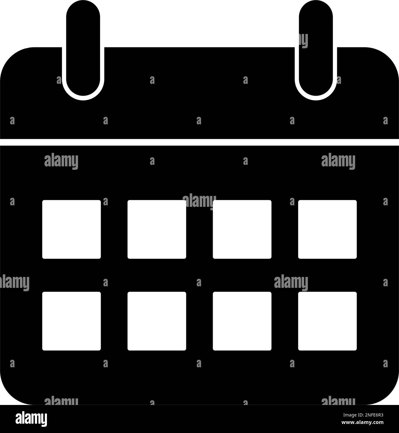 Simple calendar silhouette icon. Schedule. Plan. Editable vector Stock ...